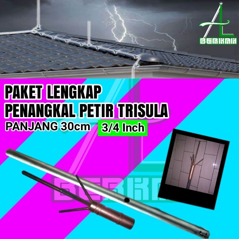 Jual Paket Lengkap Penangkal Anti Petir Trisula Untuk Rumah Tombak ...