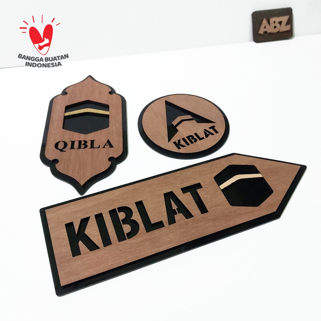 Jual Papan Tanda Arah Kiblat / Kiblat Sign Kayu Akrilik Timbul | Shopee ...