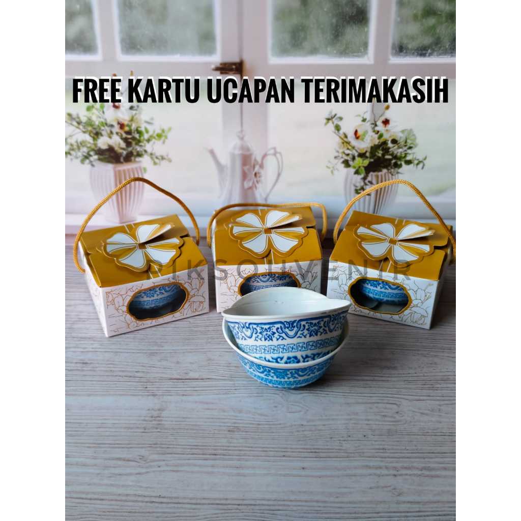 Jual TERBARU ( isi 100pcs ) Souvenir Mangkok Bulat Motif Batik Kemasan ...