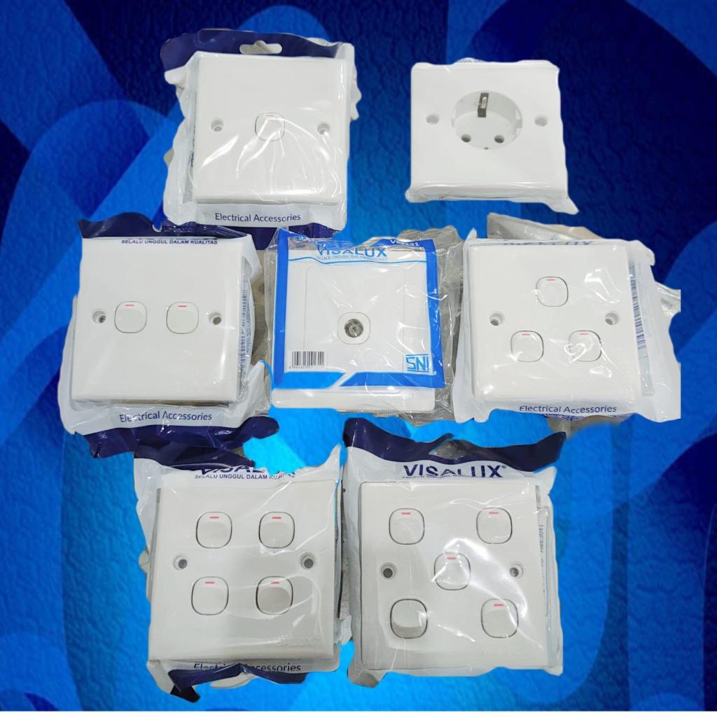 Jual VISALUX Saklar inbow(tanam) Engkel Seri Switch On Lampu Sakelar Tunggal Ganda 1/2/3/4/5 ...