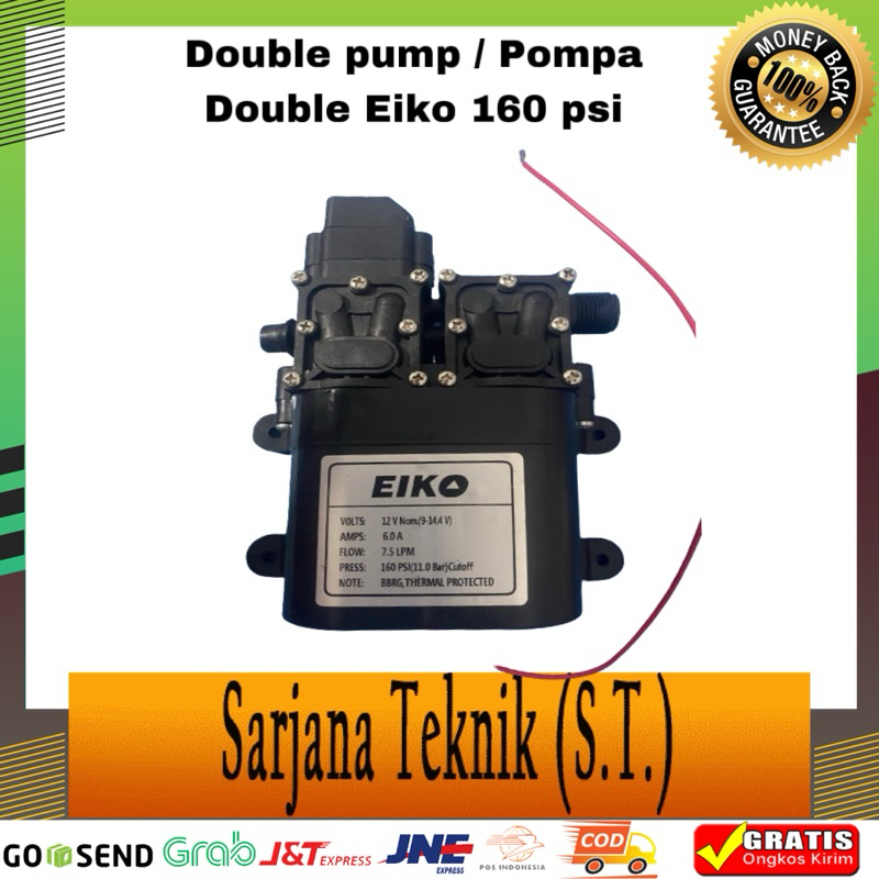 Jual Double pump / Pompa Double Eiko 160 Psi / Nepel Drad | Shopee Indonesia