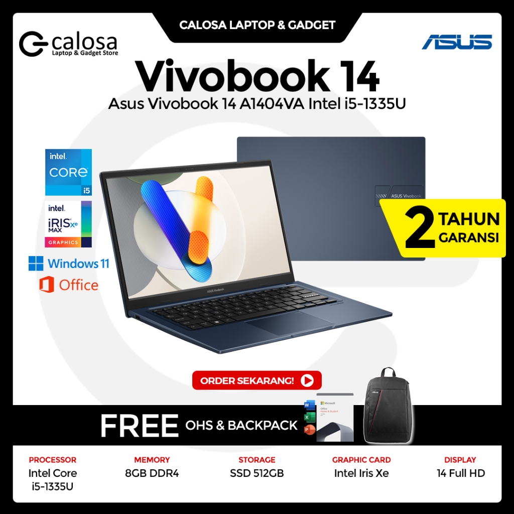 Jual Asus Vivobook 14 A1404VA Intel i5-1335U RAM 8/512GB Iris Xe 14 ...
