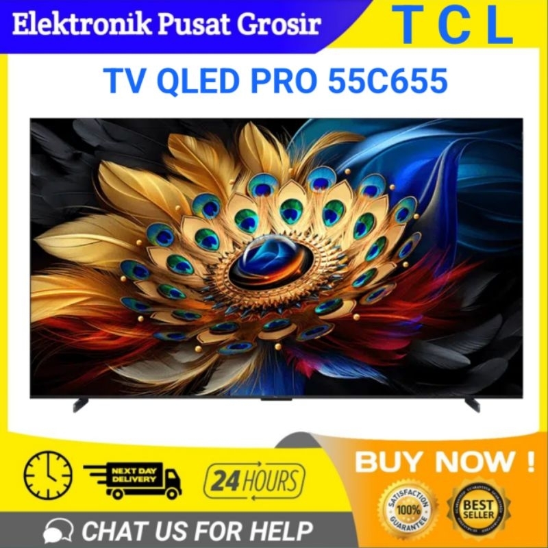 Jual TV TCL 55C655 55 INCH QLED PRO 4K UHD GOOGLE TV HDR10+ DOLBY C655 PRO ONKYO 2.1 | Shopee ...