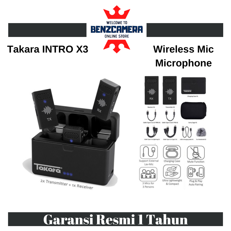 Jual Takara INTRO X3 All in One Wireless Mic Microphone Garansi Resmi ...