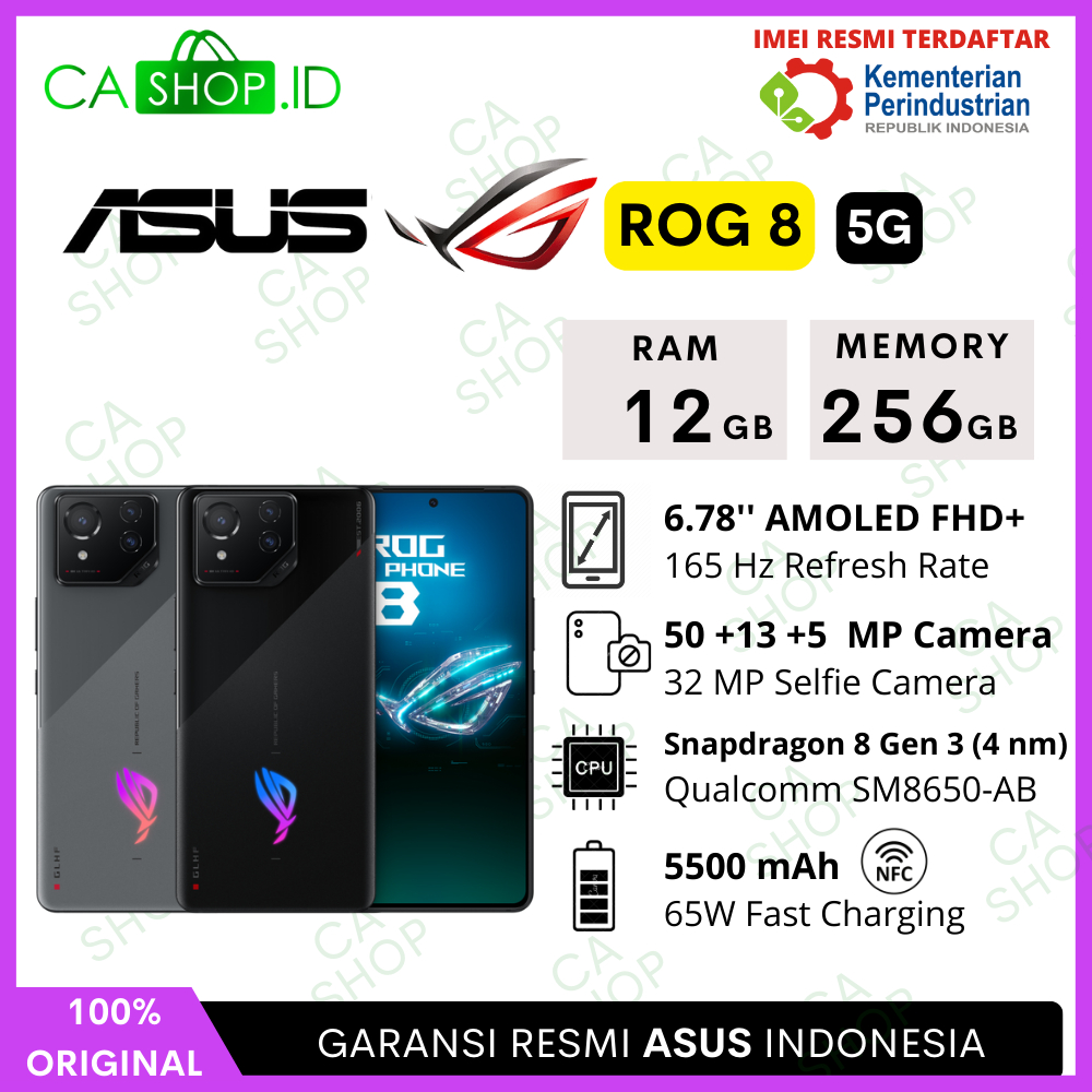 Jual Asus ROG Phone 8 NFC 5G 12GB/256GB + Pro 24GB/1TB + 16GB/512GB ...