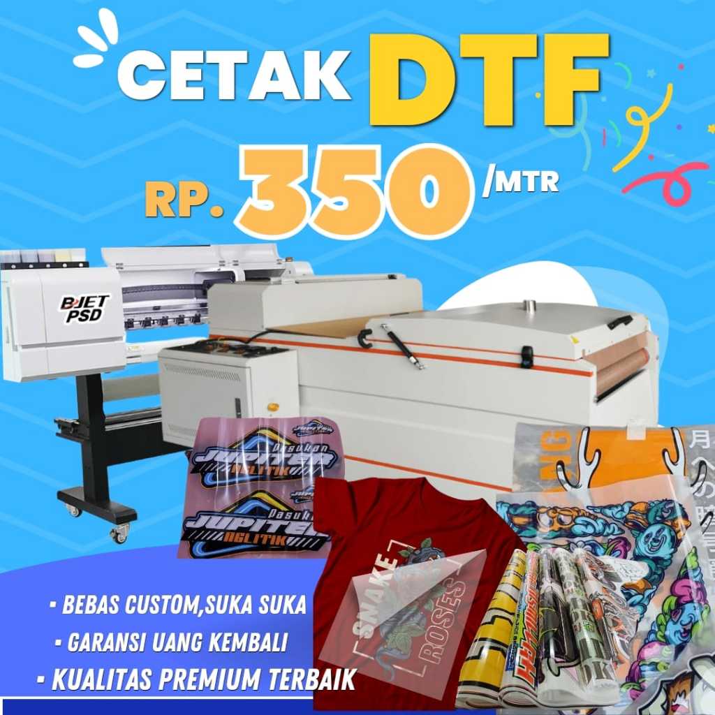 Jual DTF Murah Print DTF Meteran Siap Press | Shopee Indonesia