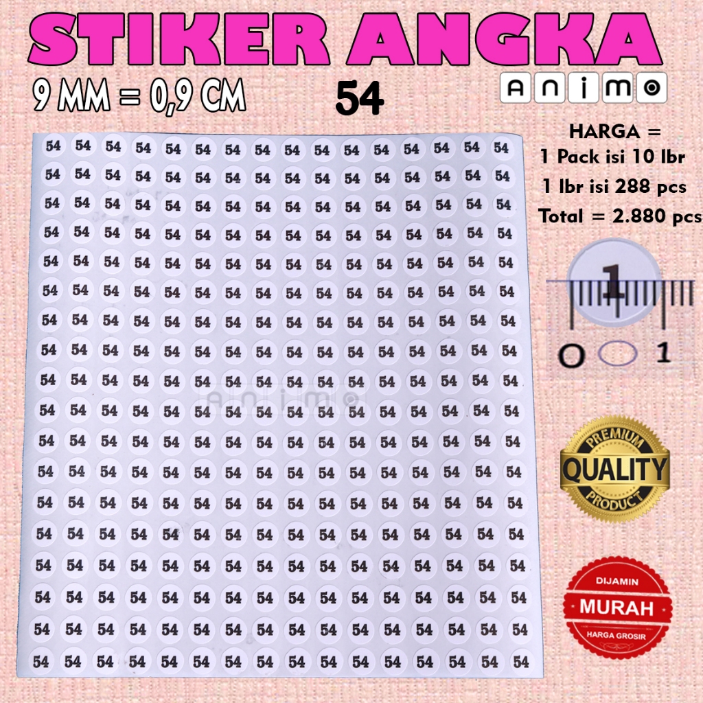 Jual STIKER ANGKA bulat - Stiker angka 1 2 3 4 5 6 7 8 9 10 sd 60 ...
