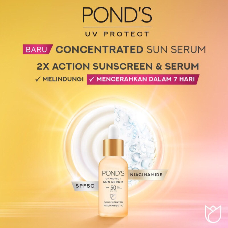 Jual Ponds UV Protect Sun Serum Bottle SPF 50+ PA++++ UVA UVB Lightweight Sunscreen With ...