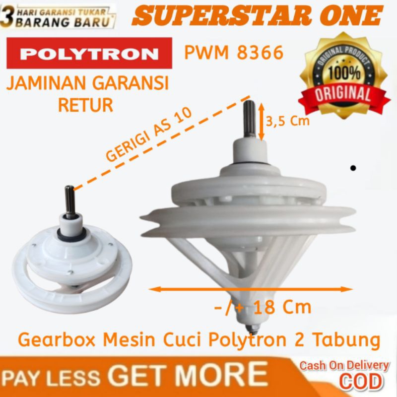 Jual Gearbox Mesin Cuci Polytron 2 Tabung PWM 8366 | Shopee Indonesia