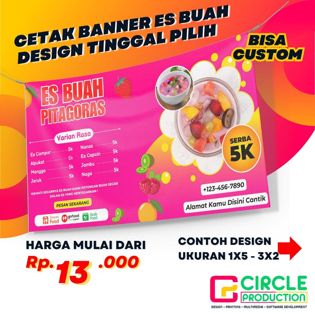 Jual CETAK BANNER ES BUAH/JUS BUAH MURAH | DESIGN TINGGAL PILIH | BISA ...