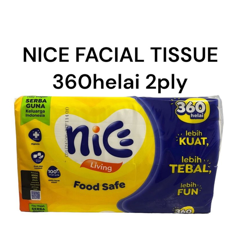 Jual TISU NICE TISSUE 360SHEET 2PLY KEMASAN BARU 360HELAI | Shopee ...