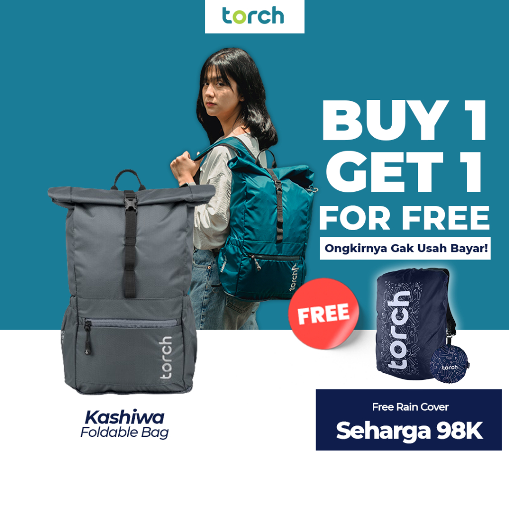 Jual TORCH Kashiwa Tas Ransel Lipat Punggung Sekolah Pria Wanita Tahan ...