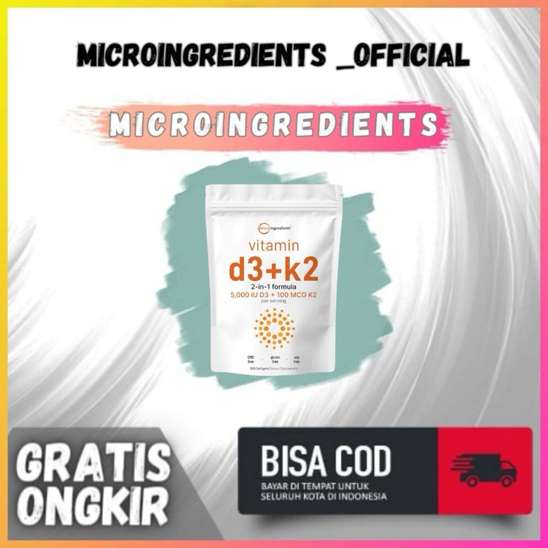 Jual Micro Ingredients Vitamin K2 D3 5000 iu 300 softgels | Shopee Indonesia