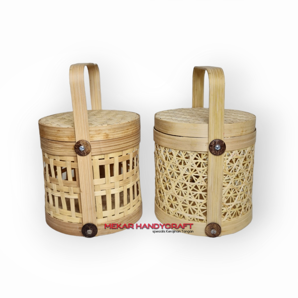 Jual Rantang Bambu Bulat Anyaman Variasi 2 Toples | Shopee Indonesia