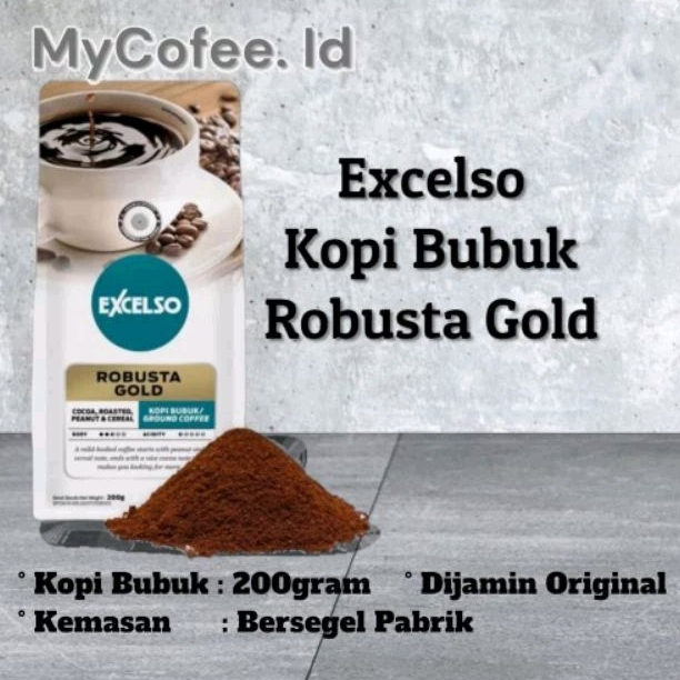 Jual Kopi Bubuk Excelso Robusta Gold 200g | Shopee Indonesia