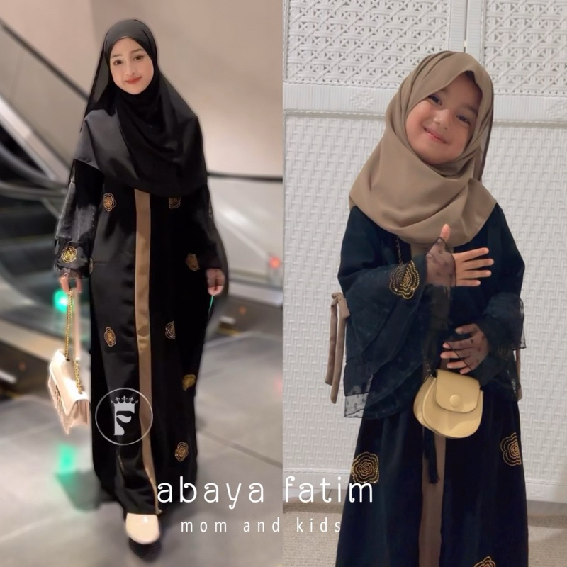 Jual ABAYA FATIM Mom and kids abaya hitam | Shopee Indonesia