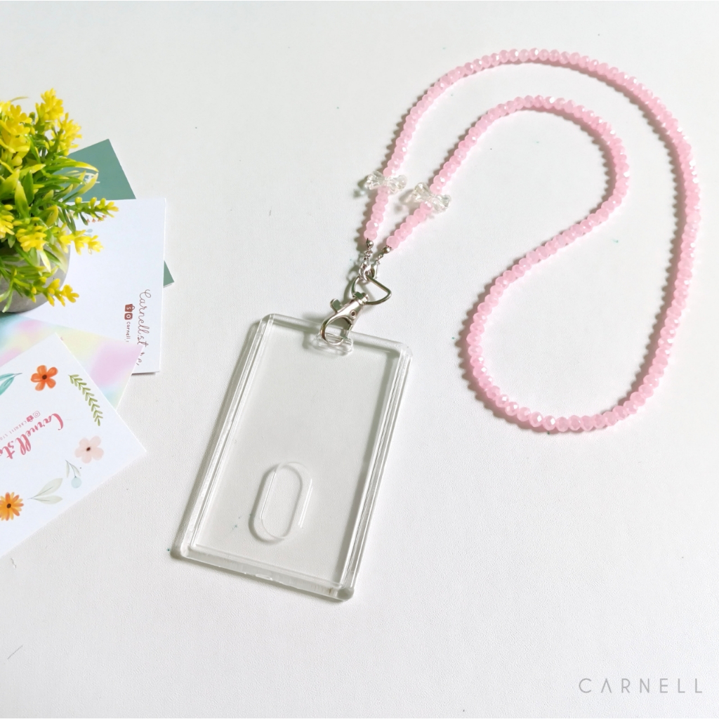Jual Lanyard id card crystal premium | Lanyard beads | Lanyard strap id ...