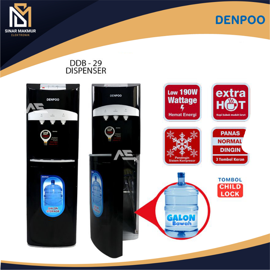 Jual DISPENSER GALON BAWAH LOW WAT PIPA STAINLESS STEEL DDB 29 SNI ...