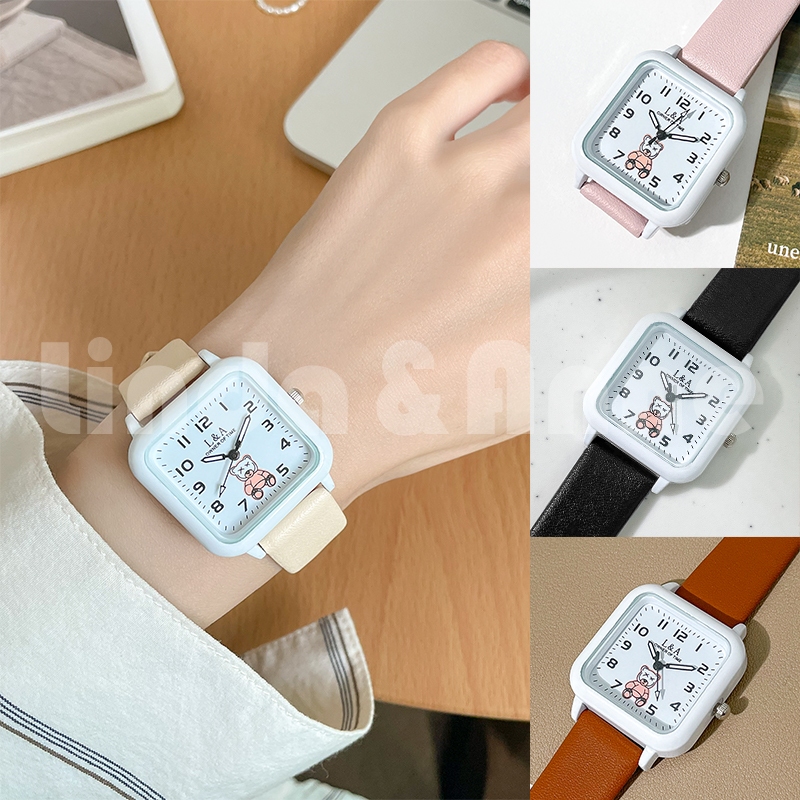 Jual Jam Tangan Analog Wanita Bahan Strap Pu Leather Aksen Gambar ...