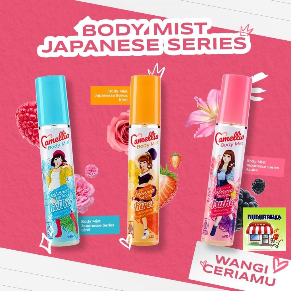 Jual Camellia Body Mist Japanese Series Keiko Kirei Asuka Biru Orange ...