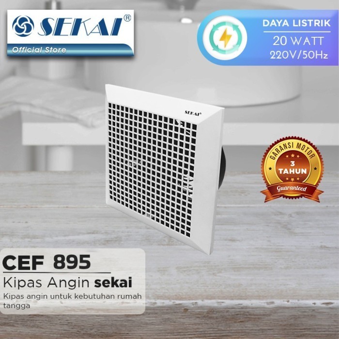 Jual SEKAI Ceiling Exhaust Fan CEF 895 8 Inch Kipas Hexos Plafon 20 Cm ...