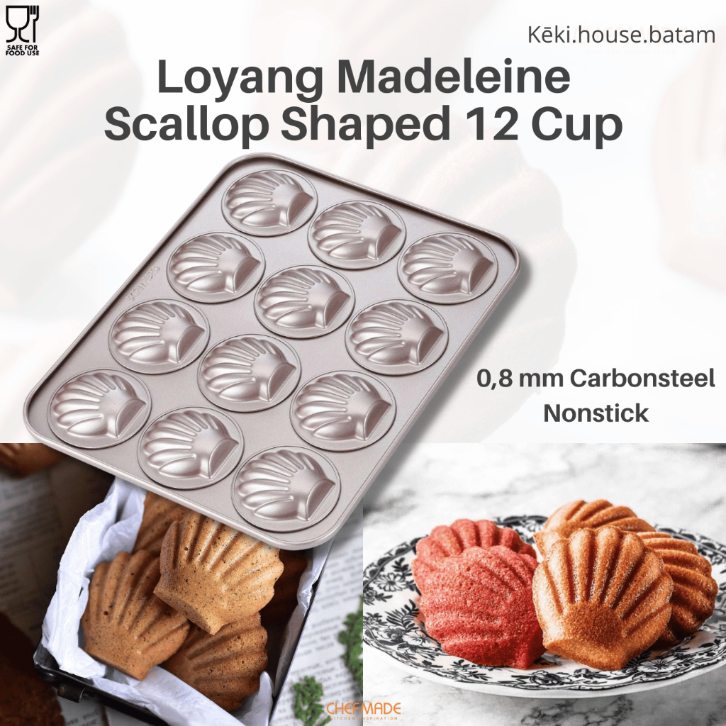 Jual Chefmade Loyang Madeleine Scallop Shaped 12cup Heavyduty ...