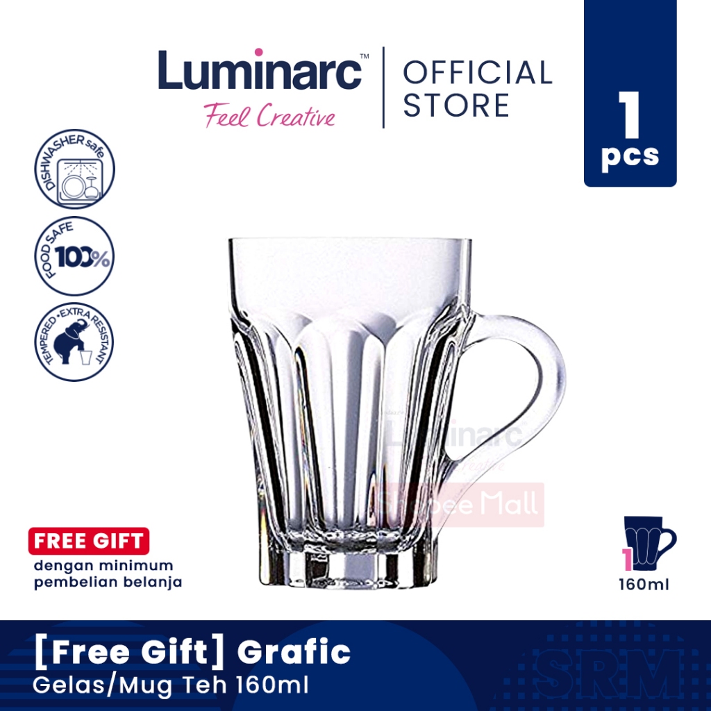Jual [FREE GIFT] LUMINARC Gelas/Mug Teh Grafic 160ml - 1pcs | Shopee ...
