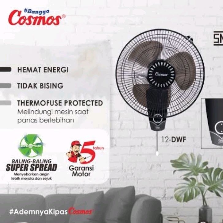 Jual KIPAS ANGIN DINDING COSMOS 12DWF WALL FAN 12 DWF GARANSI 5 TAHUN ...