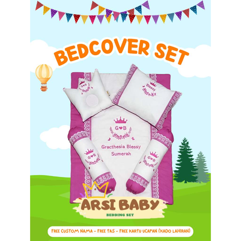 Jual Bedcover Matras Selimut Bayi Custom Nama Arsi Baby | Shopee Indonesia