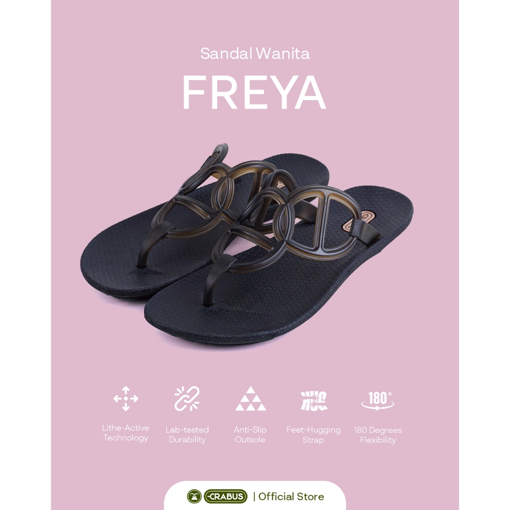 Jual Sandal Wanita Crabus - Freya (Ultimate Black) | Shopee Indonesia