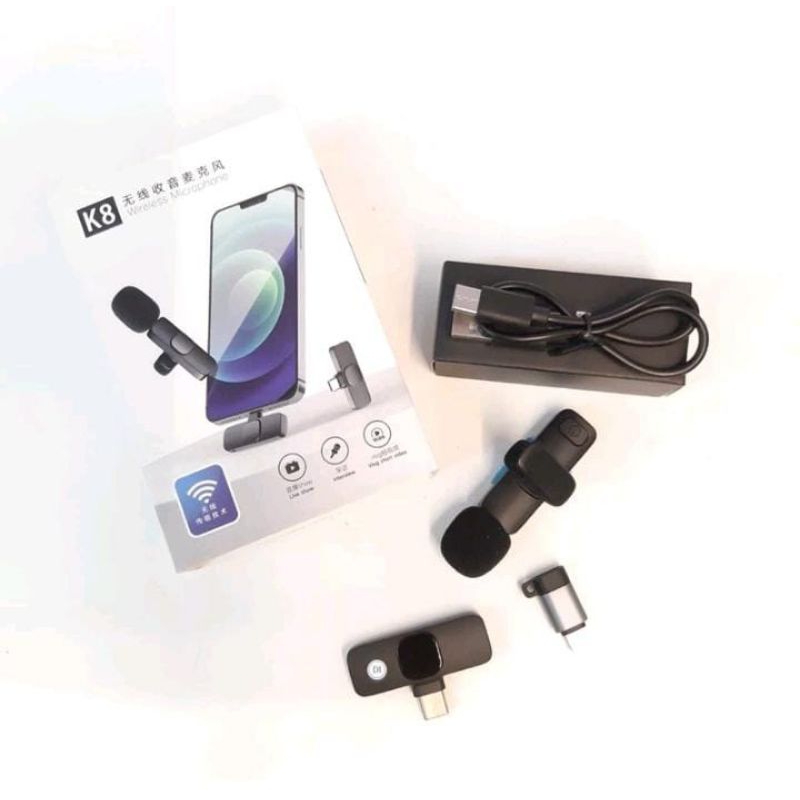 Jual MIC KLIP ON WIRELESS K8 PORTABEL FOR FLOGGING STREAMING LIVE ...