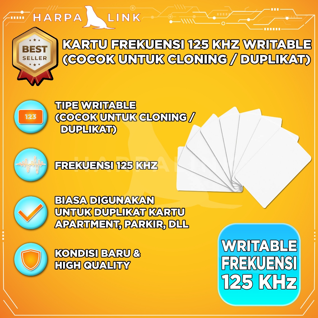 Jual Kartu RFID 125KHz Writable / RFID Card 125 KHz Rewritable / Kartu Proximity 125 KHz ID Card ...
