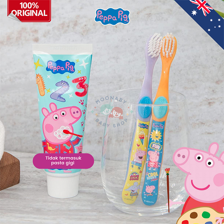 Jual Peppa Pig Sikat gigi anak usia 2 tahun+ Kids Toothbrushes isi 2 ...