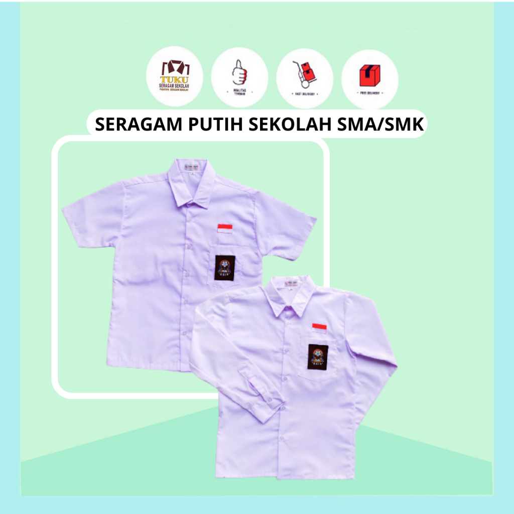 Jual Almira Seragam Sekolah Ku SMK SMA Kemeja Putih Baju Atasan Lengan ...