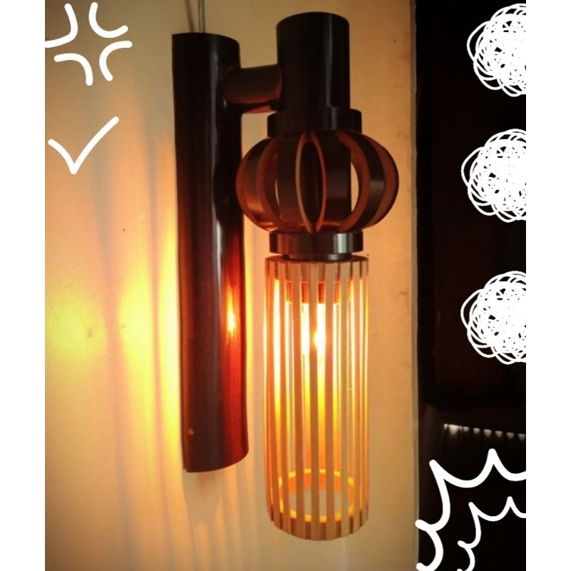 Jual lampu bambu gajebo lampu dinding produk kreatif hiasan lampu ...