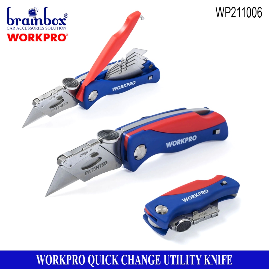 Jual Workpro WP211006 Quick Change Utility Knife Pisau Cutter | Shopee Indonesia