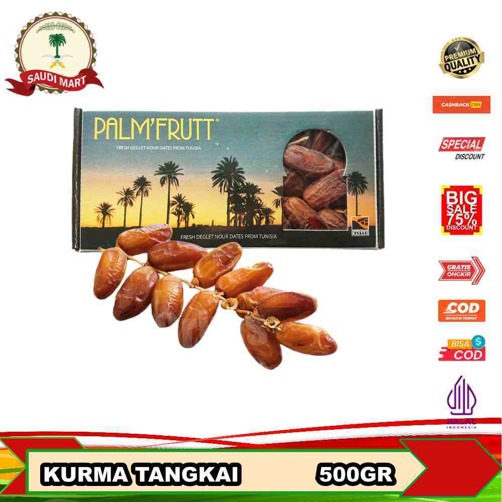 Jual kurma tangkai tunisia palm 500gr KEMASAN DUS | Shopee Indonesia