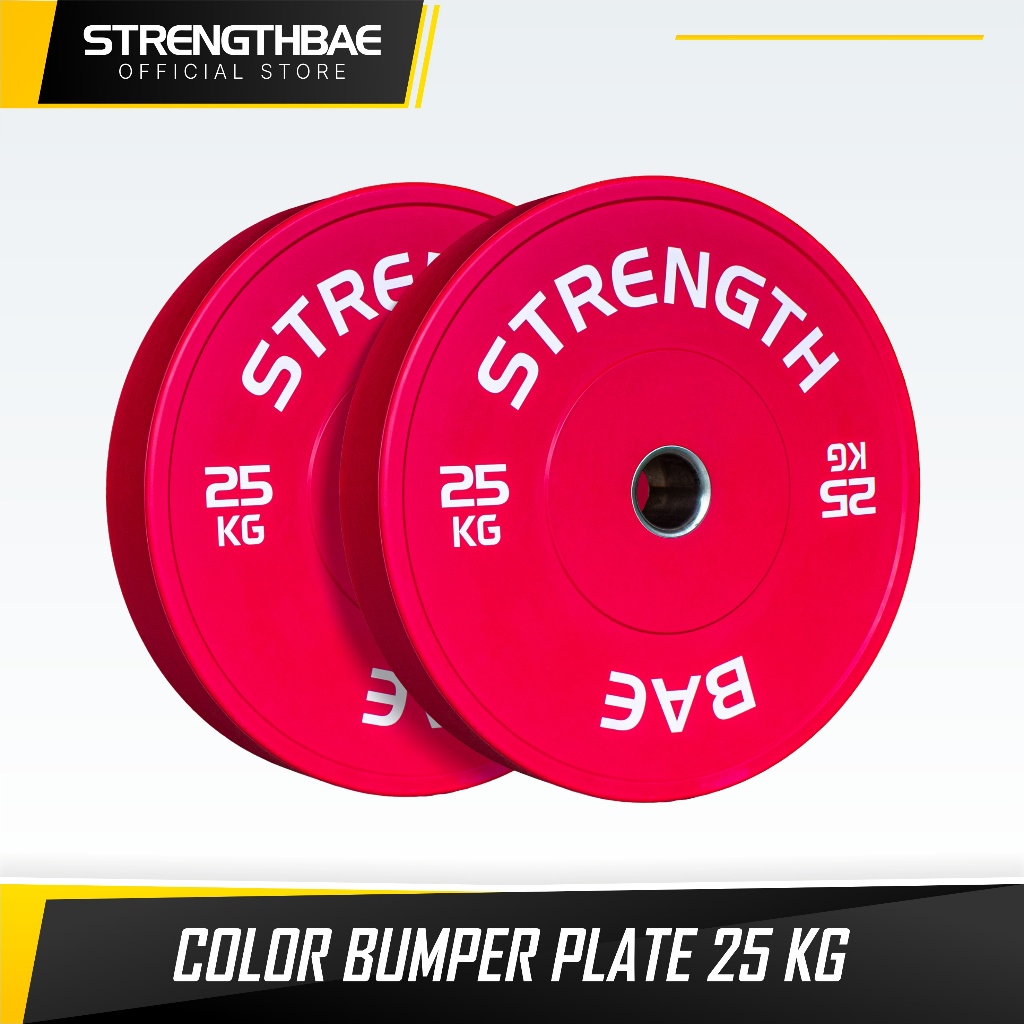Jual Color Bumper Plate 25kg STRENGTHBAE Weight Plates Beban 25kg ...