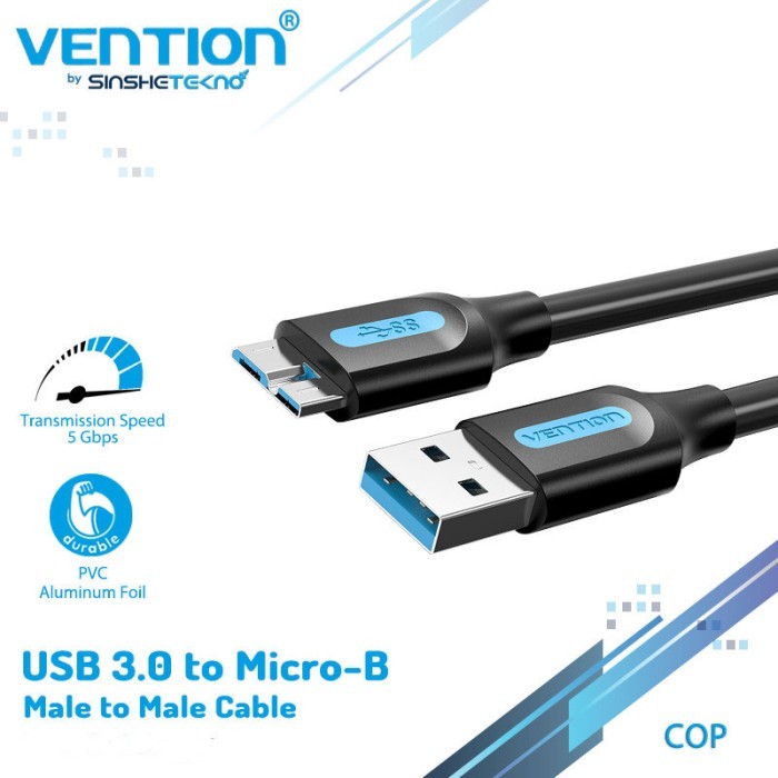 Jual VENTION Kabel Data Hardisk HDD Eksternal USB - Hitam | Shopee ...