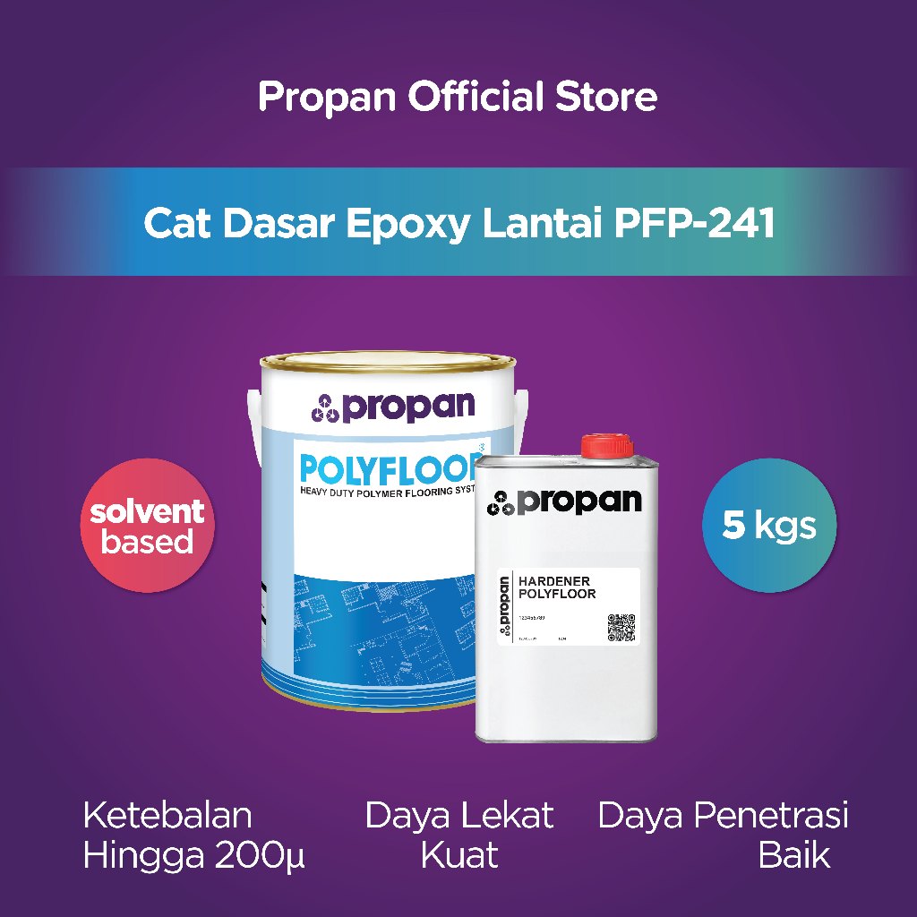 Jual Cat Dasar Lantai Epoxy Polyfloor Epoxy Primer PFP-241 5 kgset ...