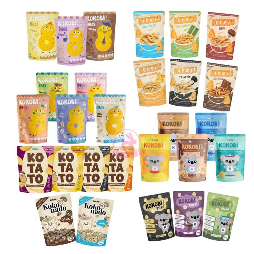Jual 12+ KOKOBI KOKO NADO KUPING GAJAH/KOTATO/KIZZU STIK KEJU/ KCHIPS ...
