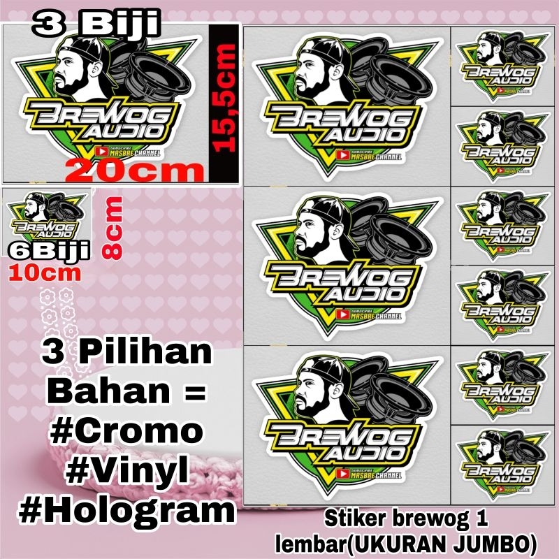 Jual STIKER BREWOG AUDIO 1 LEMBAR 30,5x47CM JUMBO | Shopee Indonesia