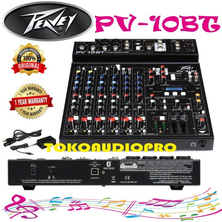 Jual Peavey PV10Bt 10-Channel Compact Mixer with Bluetooth PV-10Bt | Shopee Indonesia