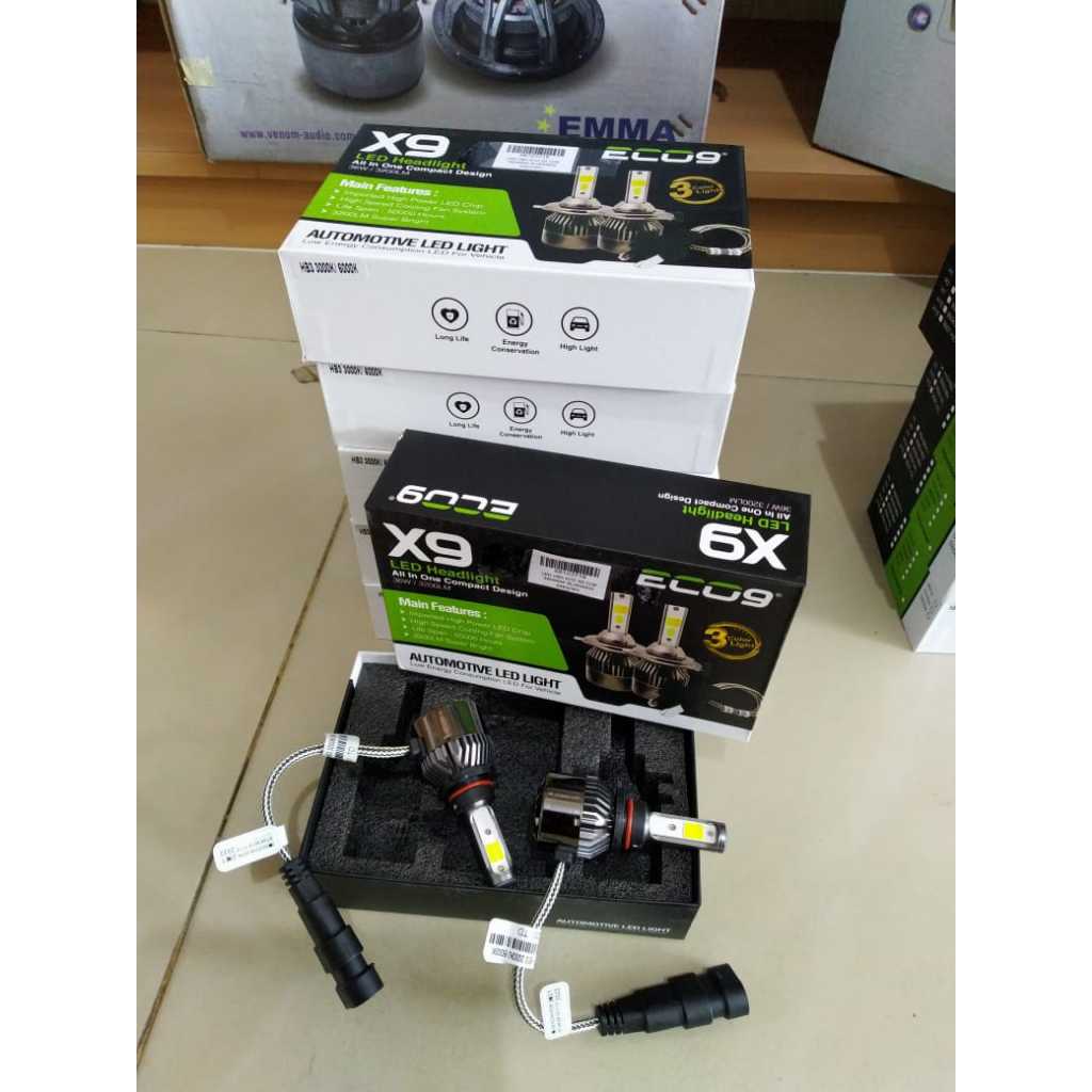 Jual LAMPU LED MOBIL HB3 ECO X9 KOMBINASI 3 WARNA 9LUMINOS LAMPU LED ...