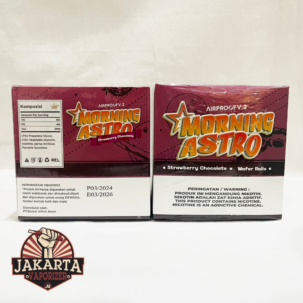 Jual MORNING ASTRO V2 STRAWBERRY CHOCOLATE WAFFER ROLLS 60ML 3MG 6MG BY ...