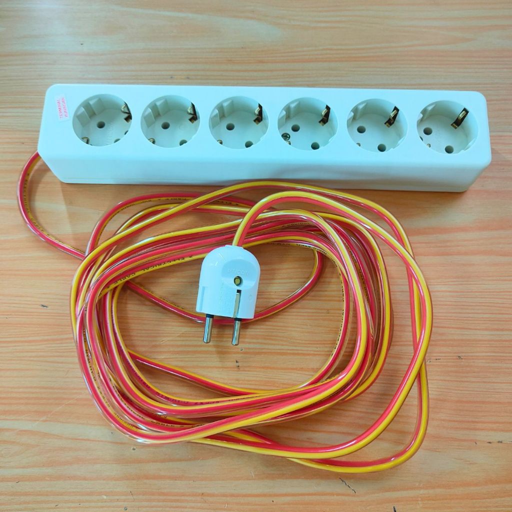 Jual Colokan Listrik Uticon 3/6 Lubang + Kabel 1/5/10 Meter Stop Kontak ...