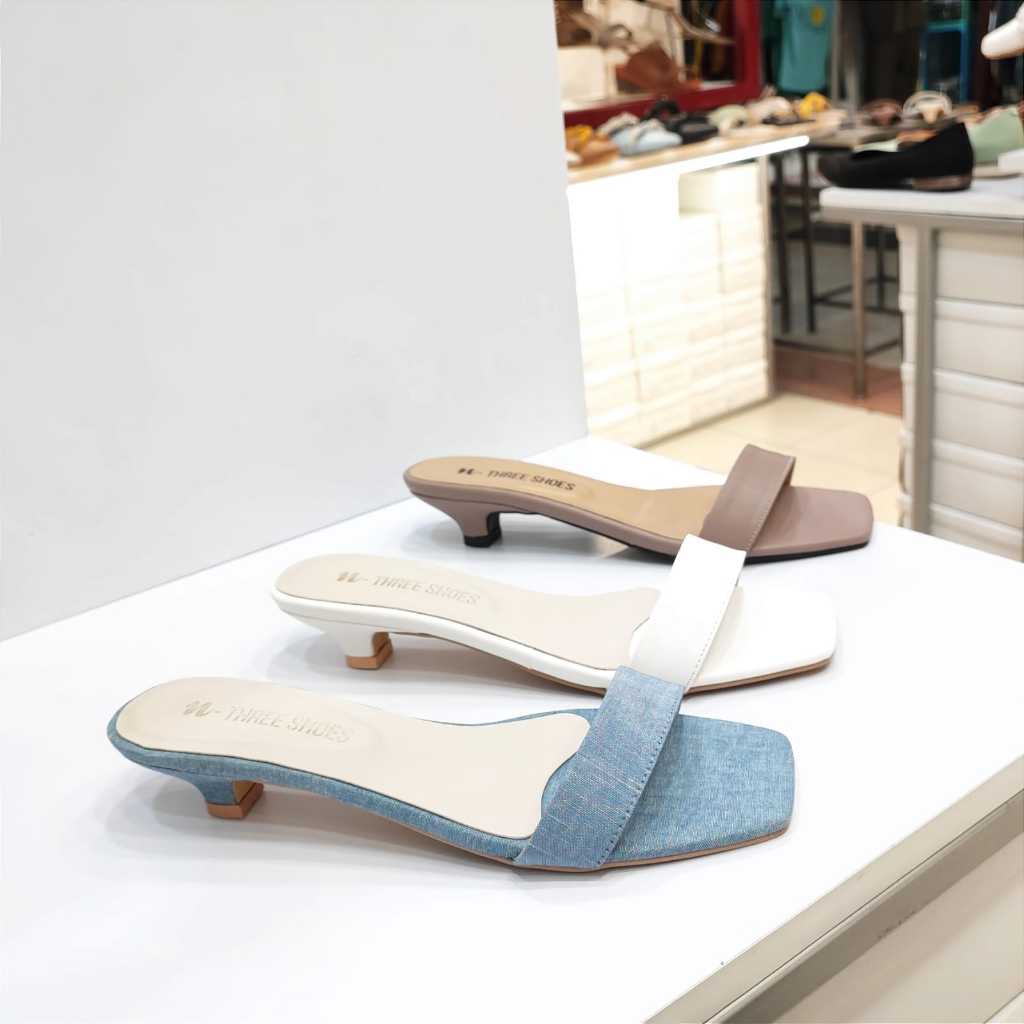 Jual N-THREESHOES Sendal hak pendek Wanita / Kitten Heels 3 cm 2642 ...