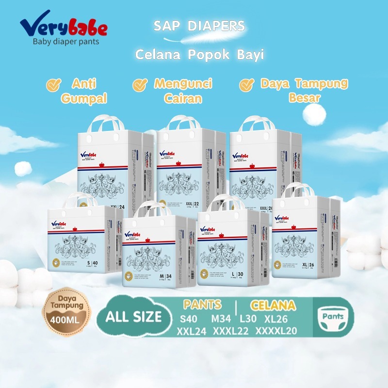 Jual VeryBabe SAP Diaper Comfort+Pants S/M/L/Xl/XXL/XXXL/XXXXL Tipis ...