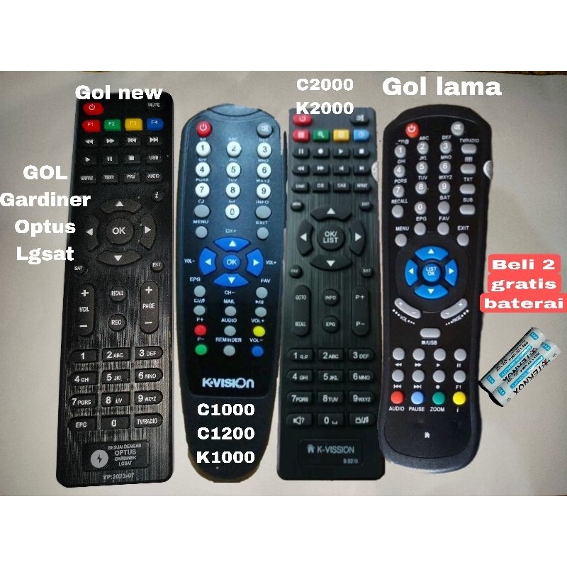 Jual Remot Remote K vision C2000 C1000 dan GOL Gardiner Optus Lgsat ...