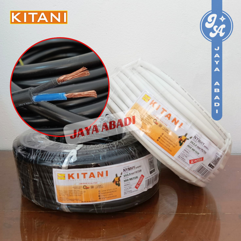 Jual Kabel listrik serabut 2x2,5 panjang 100 meter NYMHY KITANI kabel sound system tembaga murni ...